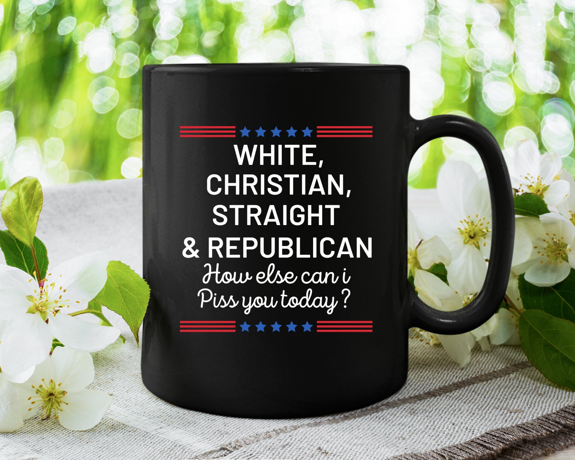 Funny White Christian Straight and Republican Mug American - Etsy