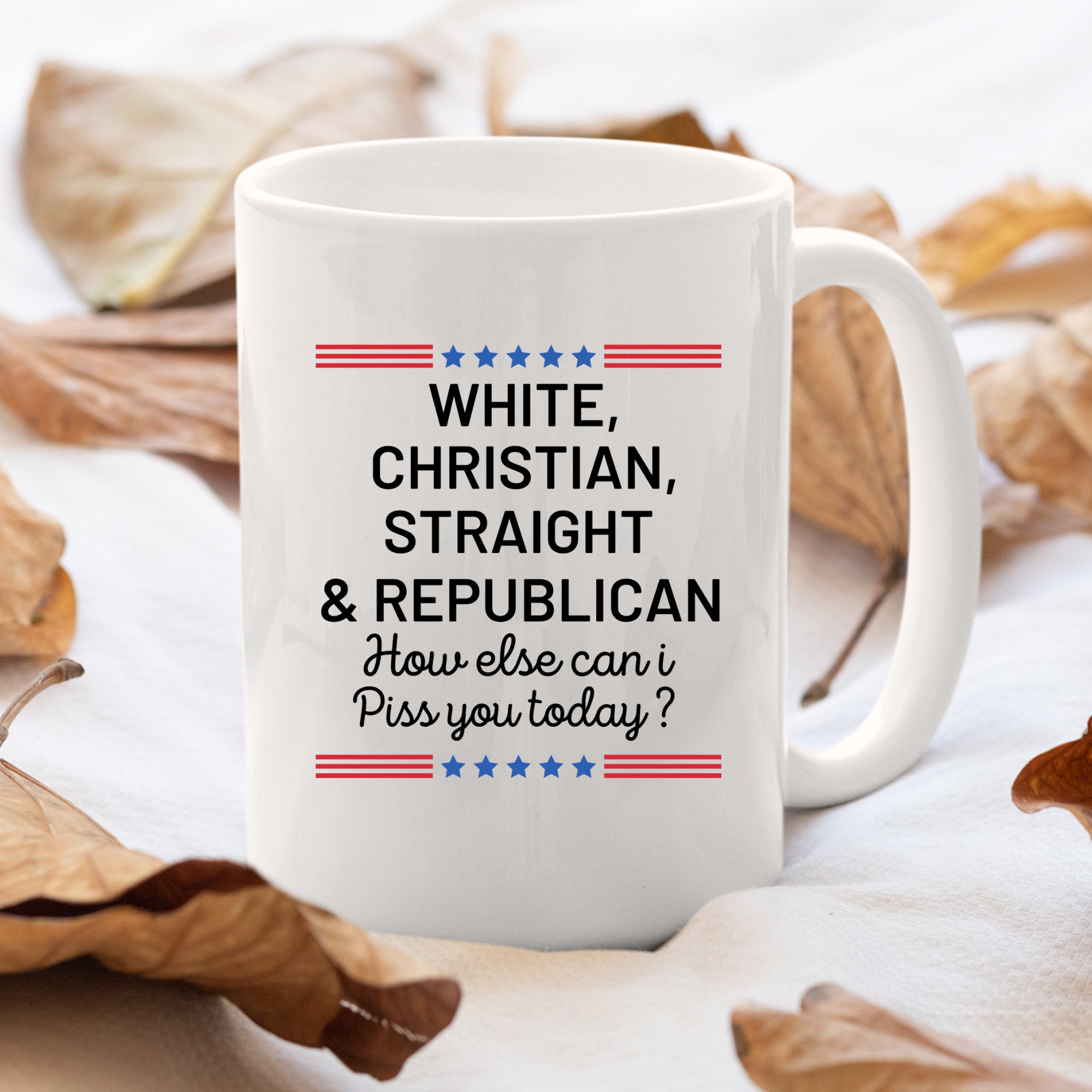 Funny White Christian Straight and Republican Mug American - Etsy