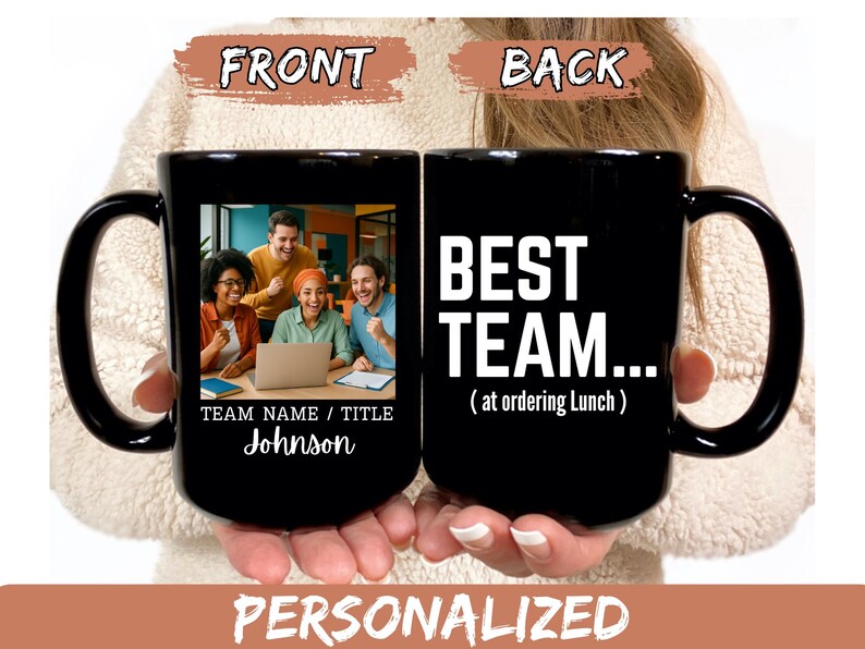 Funny Best Team Gifts, Personalized Photo Team Christmas Mug, Office ...