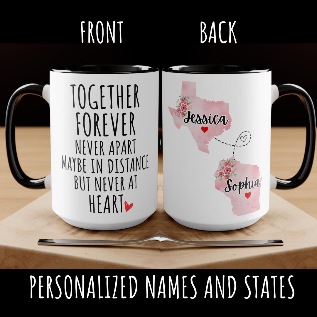 Together Forever Mugs, Friendship Mug, Long Distance State To-state ...