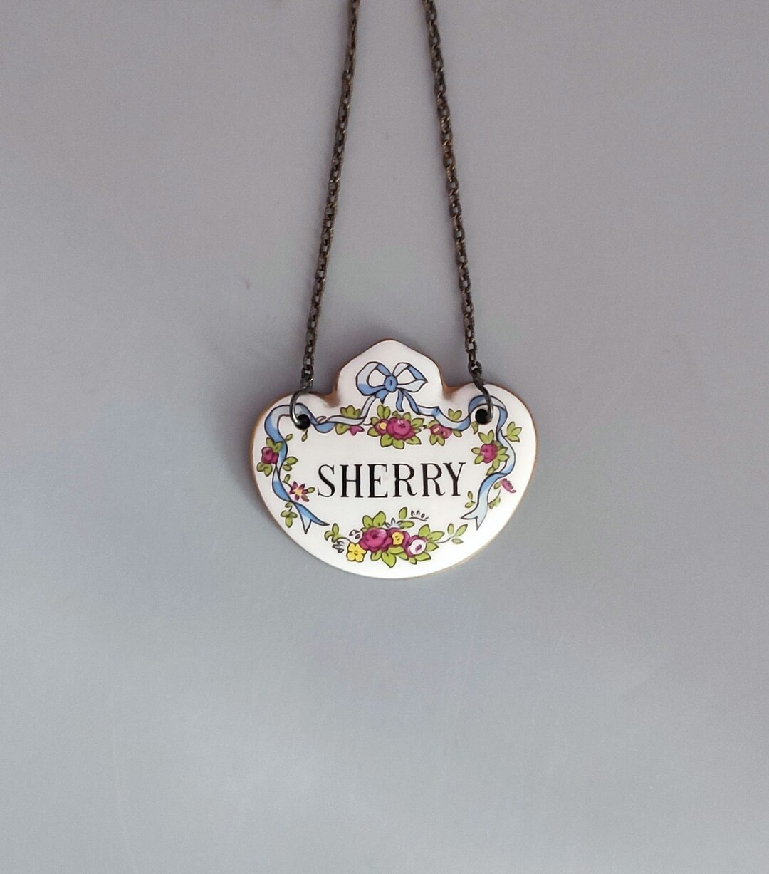 Vintage Porcelain Decanter Tag / Label Sherry Crown Staffordshire ...