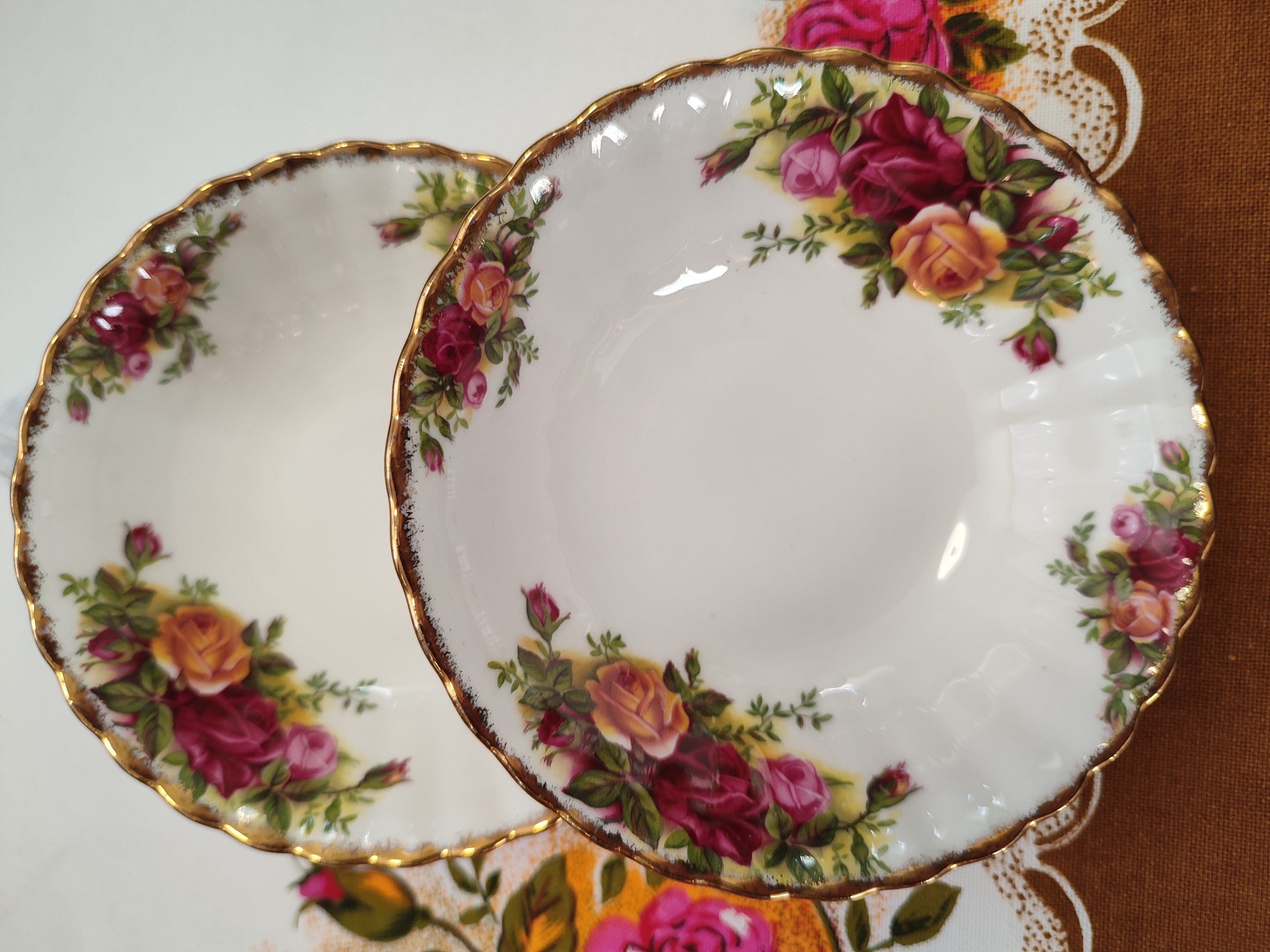 Royal Albert Old Country Roses Soup Bowls 15.5cm Diameter. Set - Etsy UK