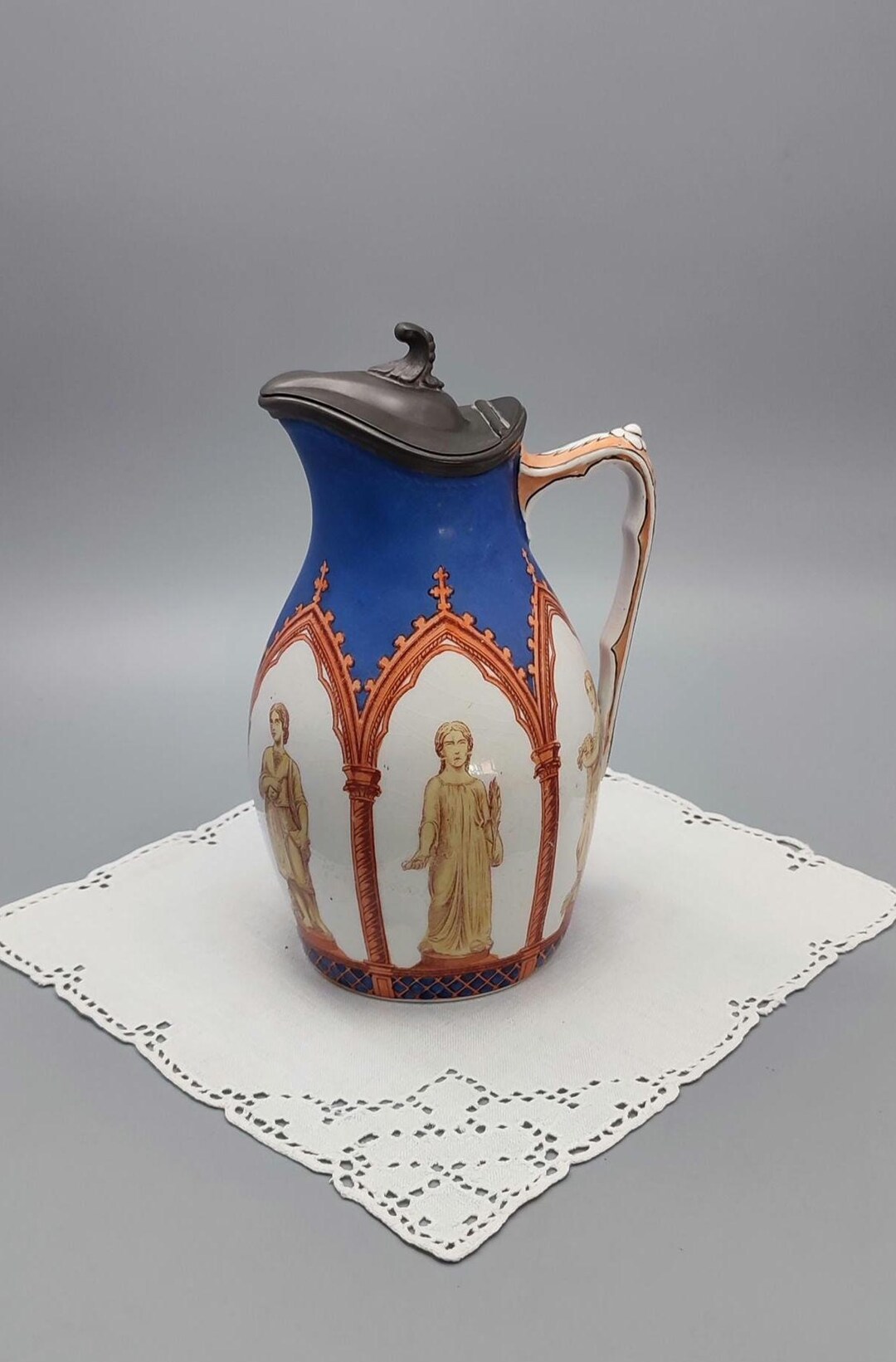 19th Century Poring Jug / Signed T. Booth Hanley / 21 Cm High. - Etsy UK