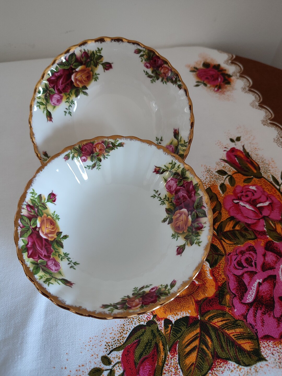 Royal Albert Old Country Roses Soup Bowls 15.5cm Diameter. Set of 2 ...