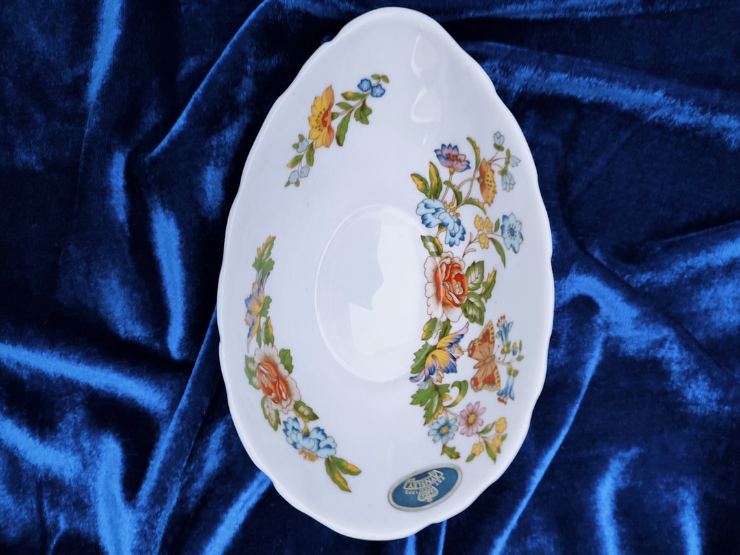 Vintage Aynsley Cottage Garden Pattern Pin Dish Avocado Oval Bowl. - Etsy