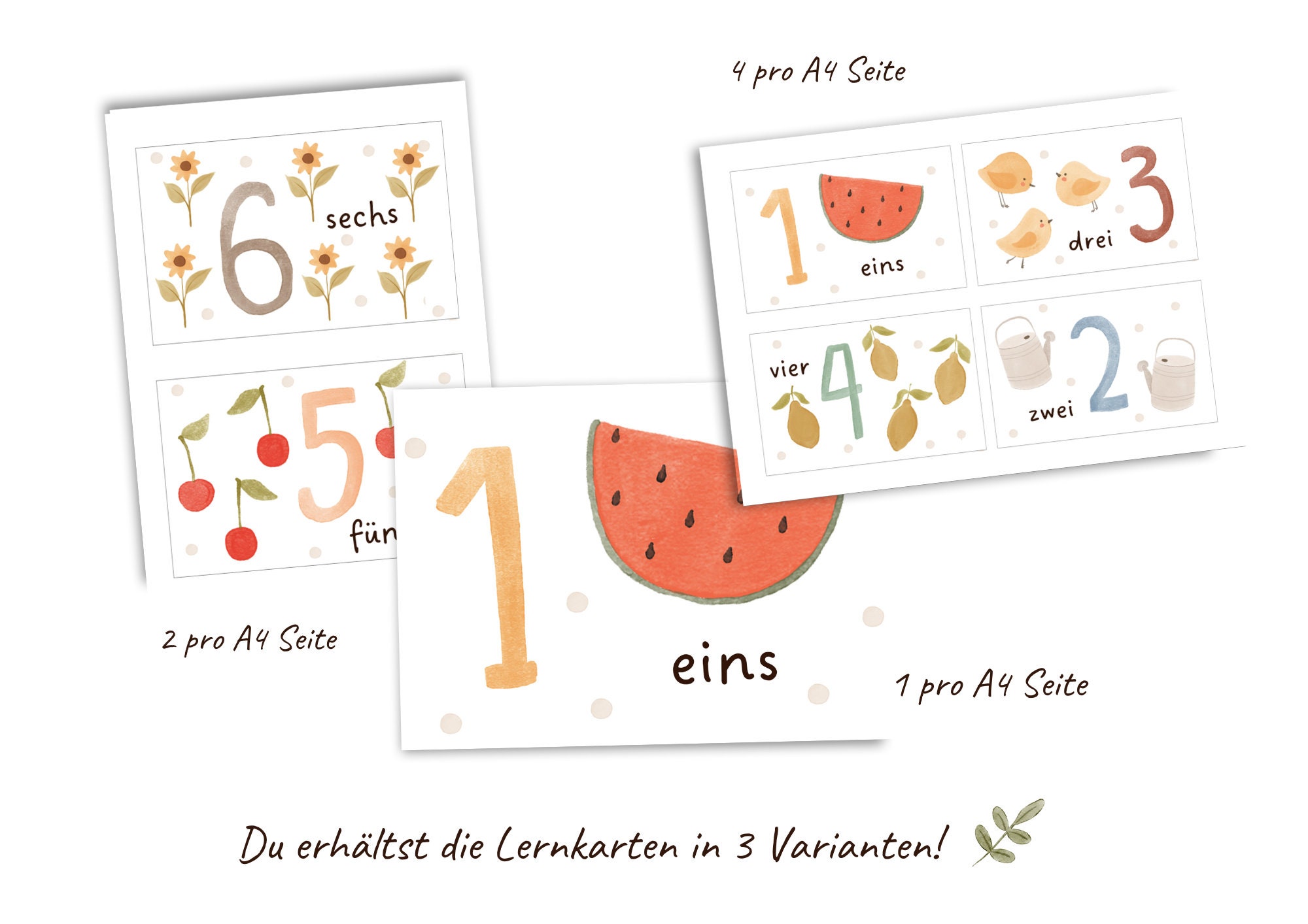 Number Posters and Flash Cards Numbers 1-9 Pdf Montessori - Etsy