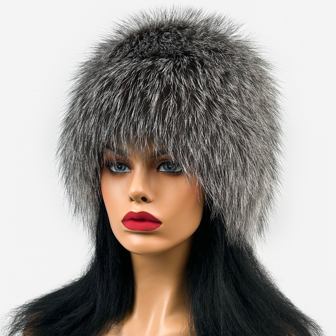 Silver Fox Fur Hat (gray) - Etsy