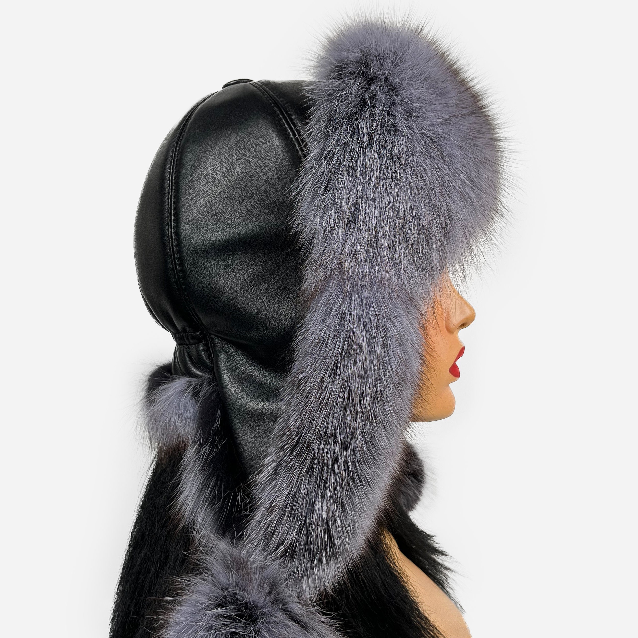 Arctic Fox Fur Hat (blue&gray) - Etsy