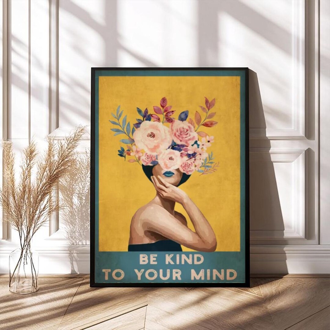 Be Kind Art Print – Floral Design, Modern & Vintage Wall Decor - Etsy