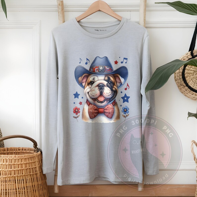 Cowboy Bulldog PNG: Patriotic Dog Clipart (digital Download) - Etsy
