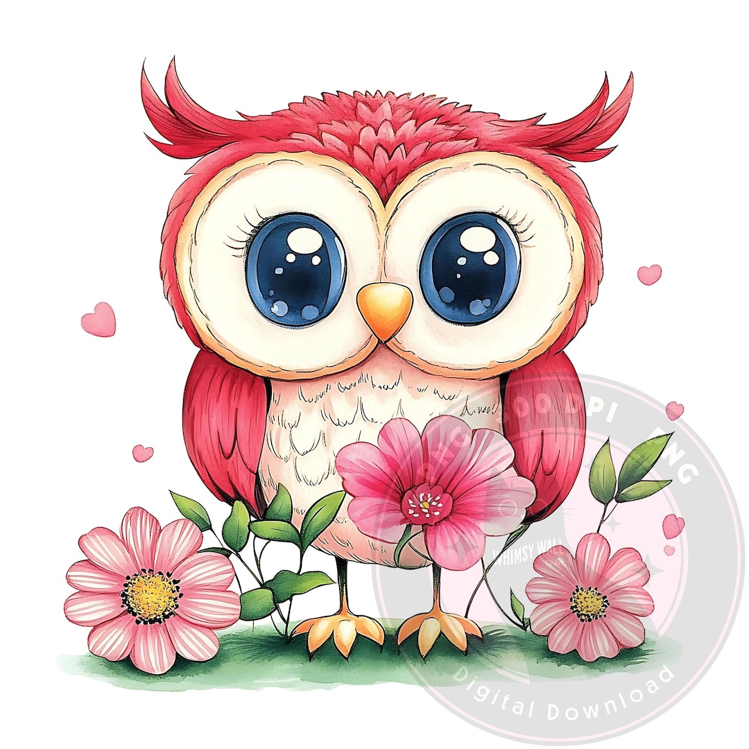 Cute Owl PNG, Woodland Animal Clipart, Owl Sublimation Design, Nursery ...