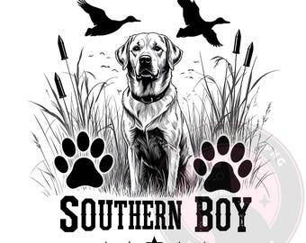 Southern Boy Png, Hunting Dog Png, Camo Dog Png, Retro Hunt Png, Camo ...