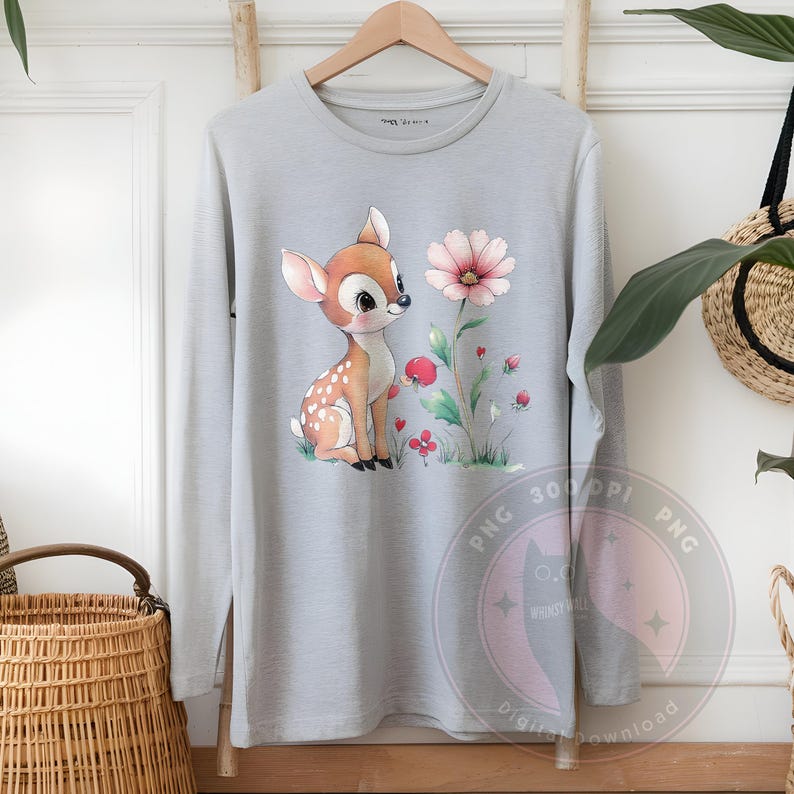 Baby Deer PNG, Woodland Animal Clipart, Nursery Art (digital Download ...