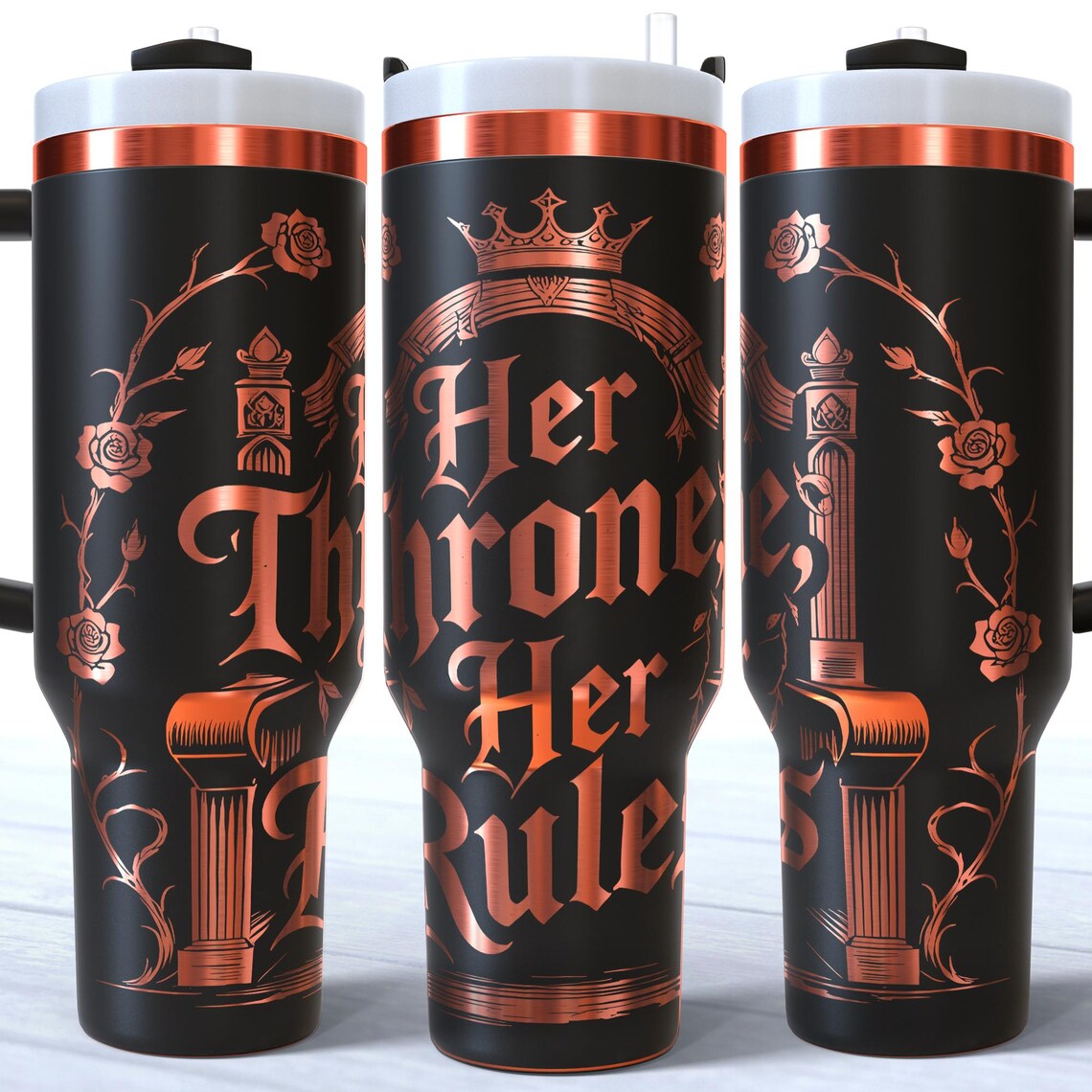 Gothic Her Throne Her Rules Laser Engraving File: Tumbler Design (PNG ...