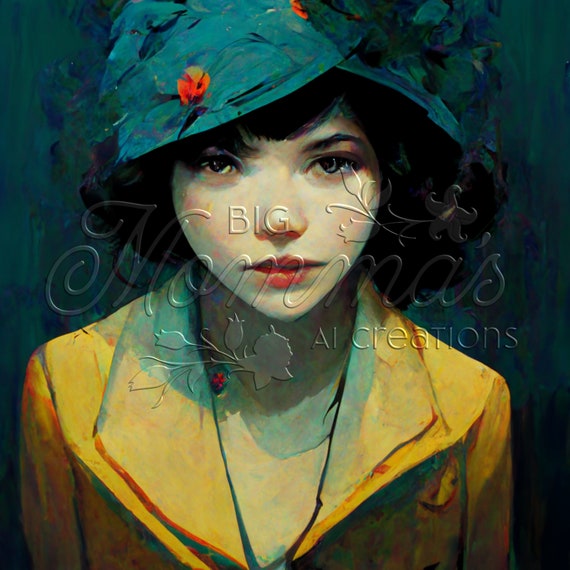 Digital Download Vintage Portrait of a Collage Age Woman - Etsy