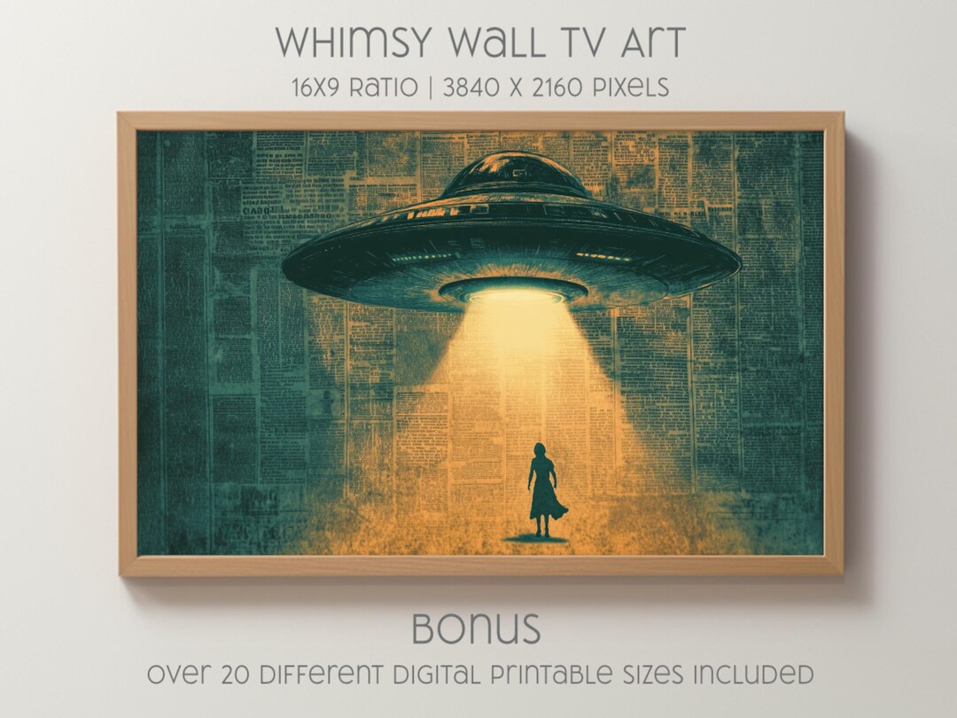 Vintage UFO Encounter Frame and Canvas TV Art Digital Download - Etsy