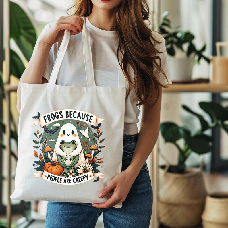 Spooky Frog Ghost Halloween Clipart: Funny Fall Shirt Design PNG ...