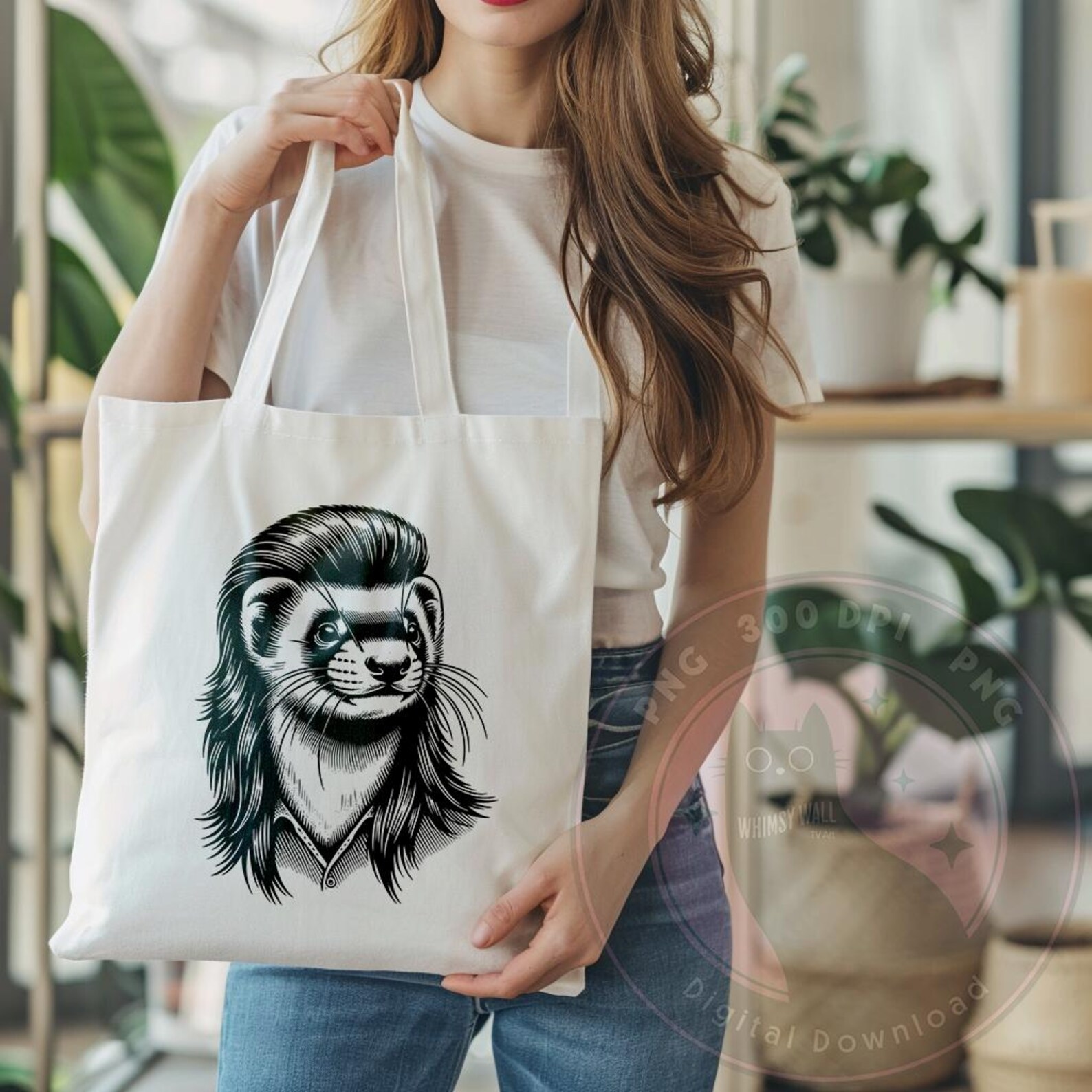 Ferret With Mullet Clipart PNG, Funny Retro Animal PNG, 80s Ferret ...