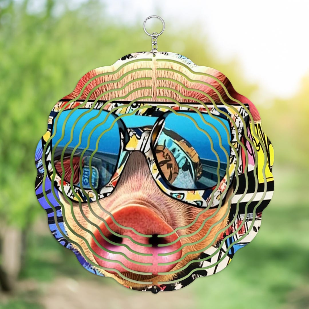 Cool Pig Wind Spinner PNG, Funny Farm Animal Sublimation, Retro ...