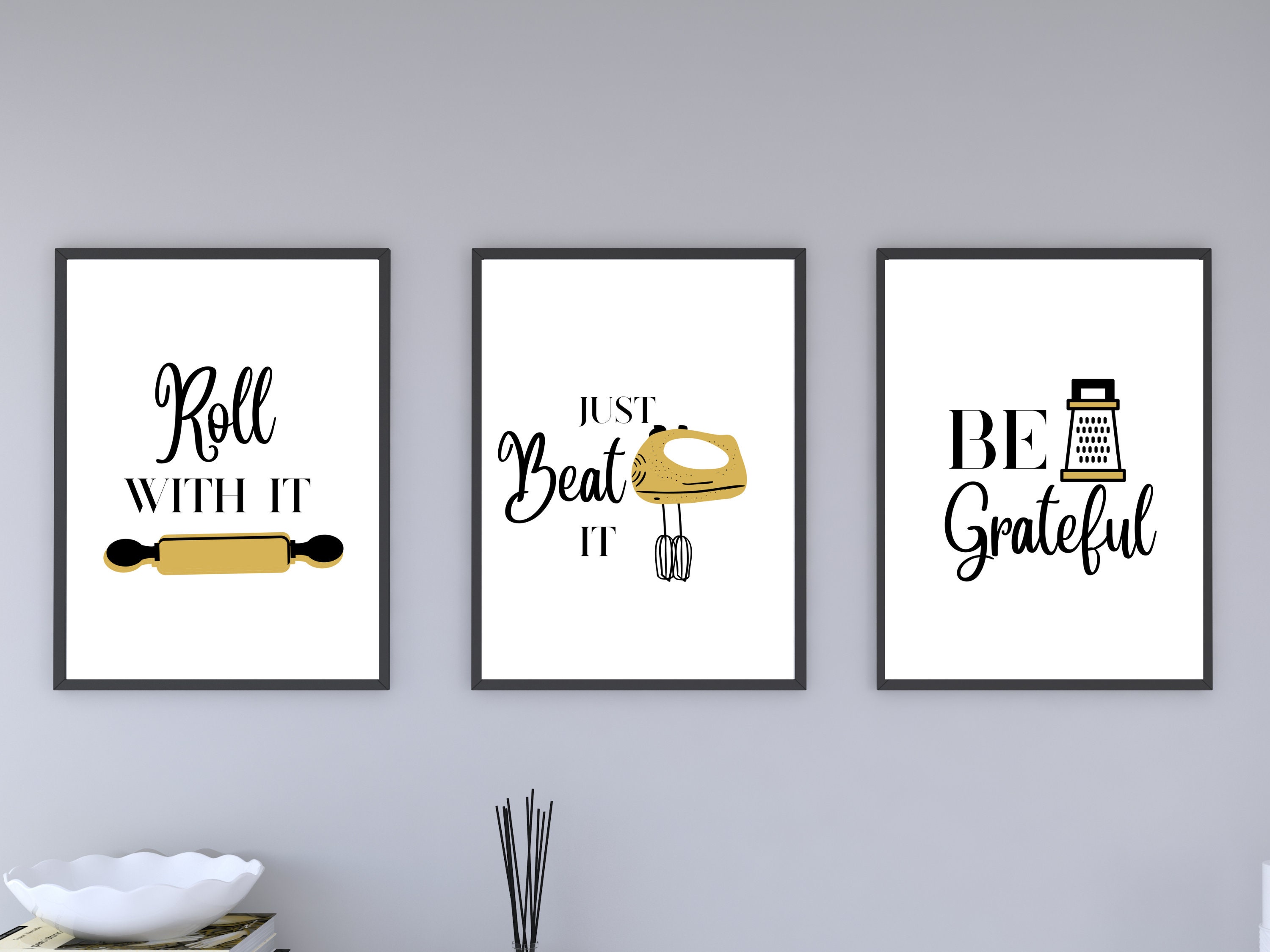 Funny Kitchen Wall Prints, Kitchen Wall Art Set of 9, Kitchen ...