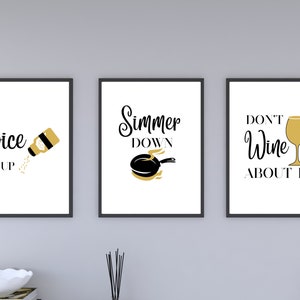 Funny Kitchen Wall Prints, Kitchen Wall Art Set of 9, Kitchen ...