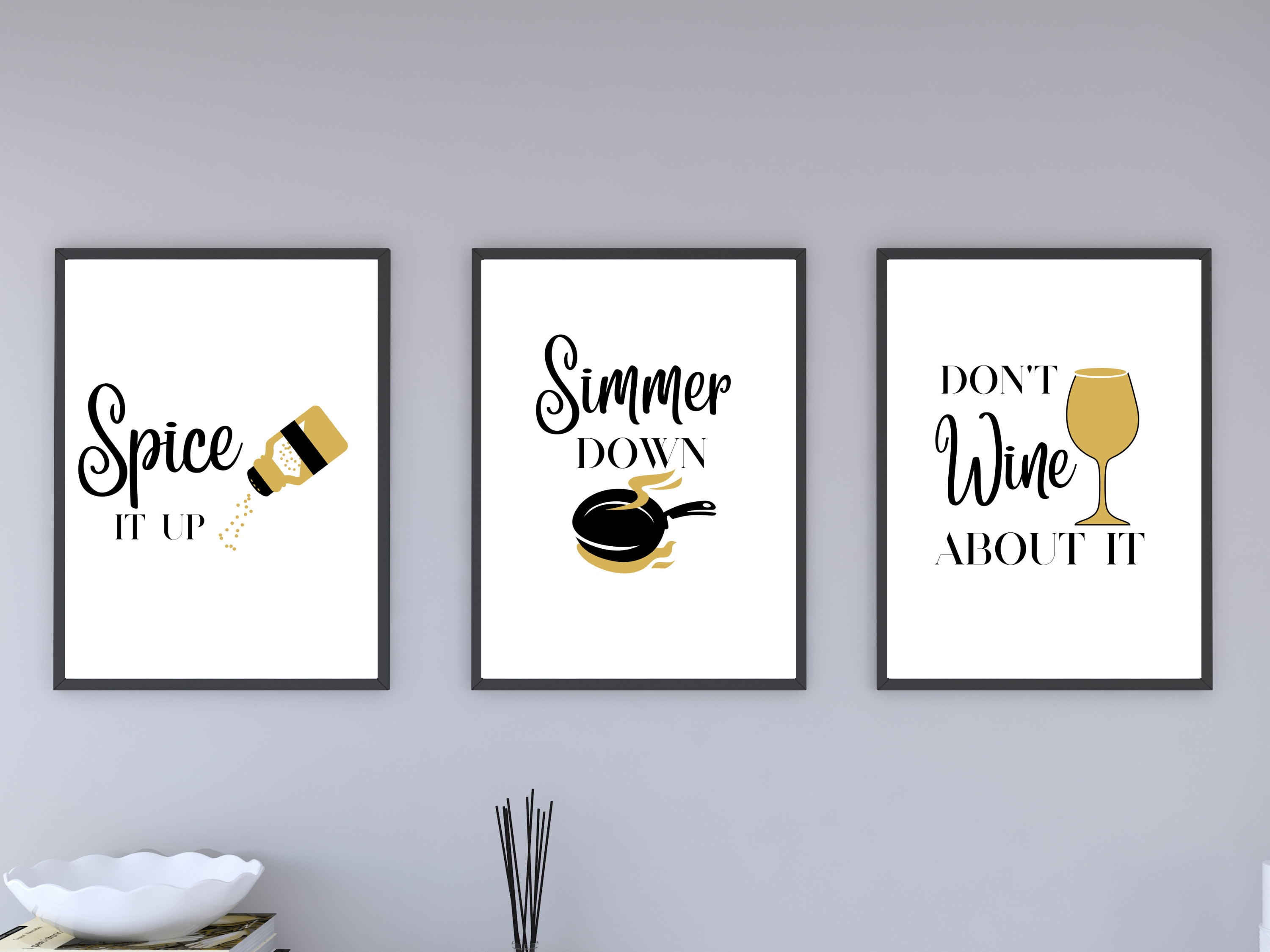 Funny Kitchen Wall Prints, Kitchen Wall Art Set of 9, Kitchen ...