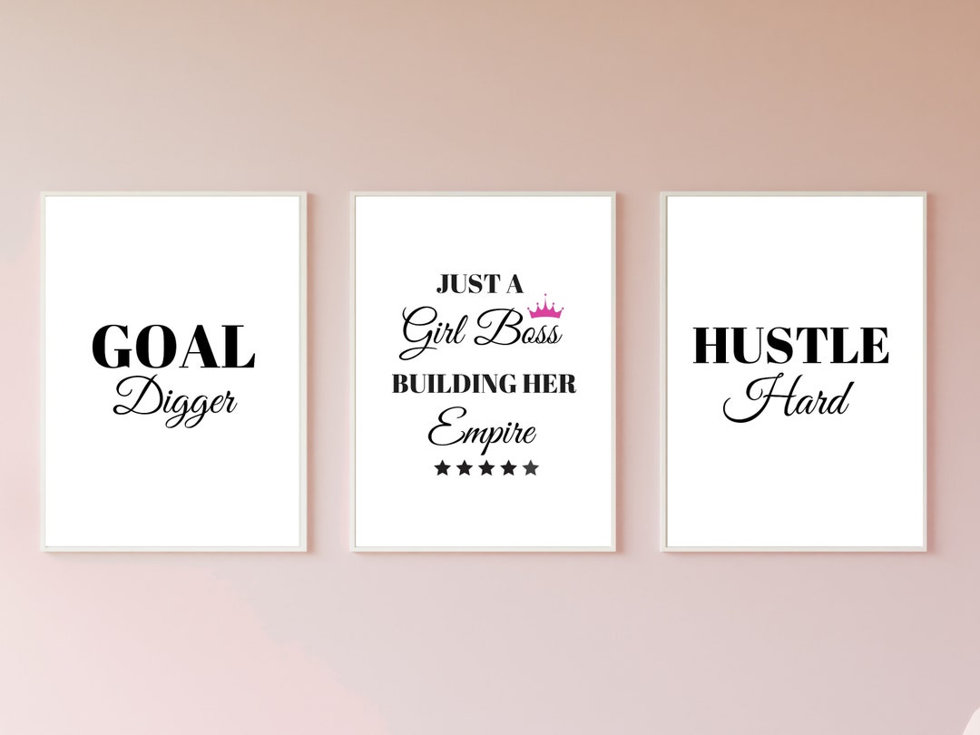 Girl Boss Print, Boss Babe Printable Wall Art, Just a Girl Boss ...