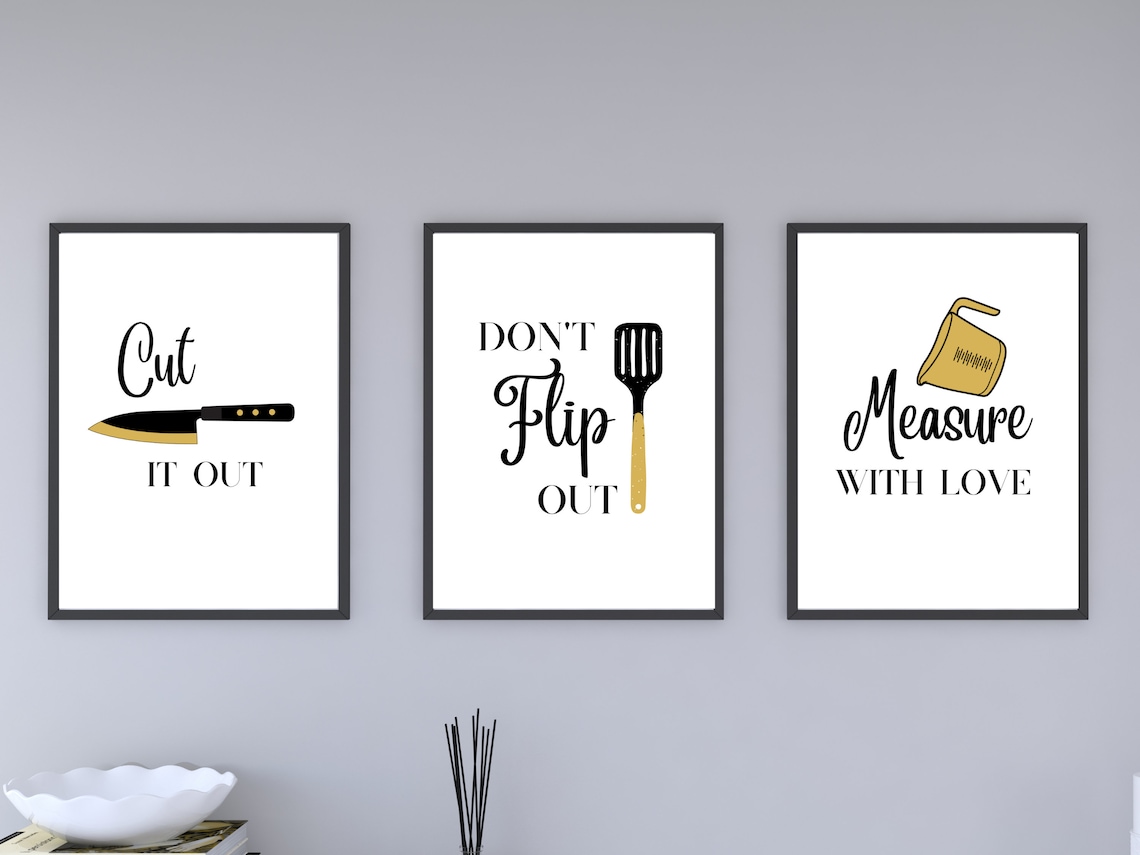 Funny Kitchen Wall Prints, Kitchen Wall Art Set of 9, Kitchen ...