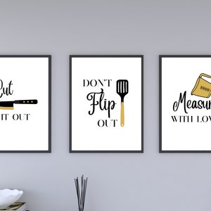 Funny Kitchen Wall Prints, Kitchen Wall Art Set of 9, Kitchen ...