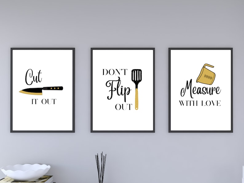 Funny Kitchen Wall Prints, Kitchen Wall Art Set of 9, Kitchen ...