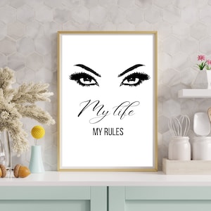 My Life My Rules Printable Wall Art, Inspirational Quote Print ...
