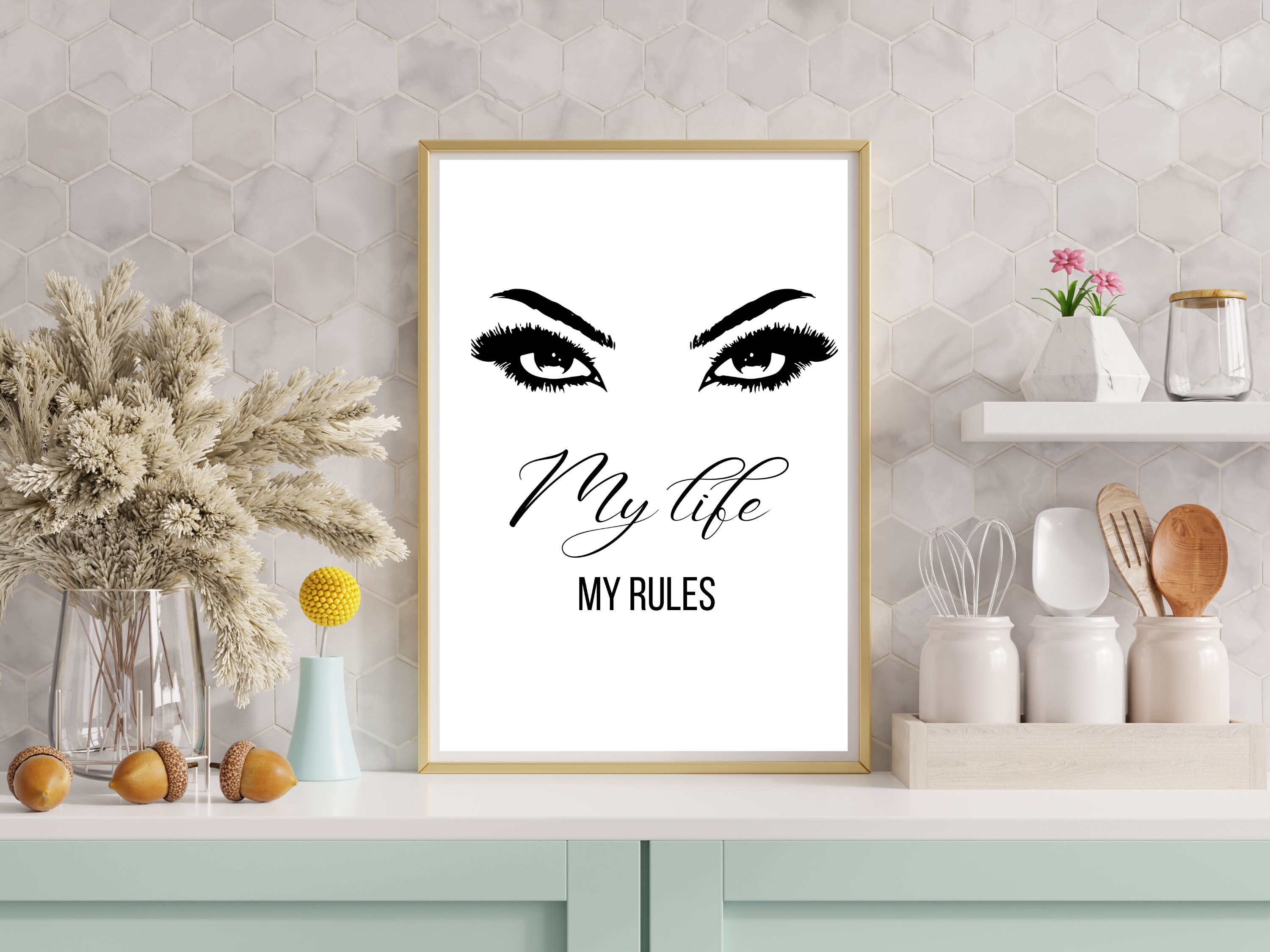 My Life My Rules Printable Wall Art, Inspirational Quote Print ...