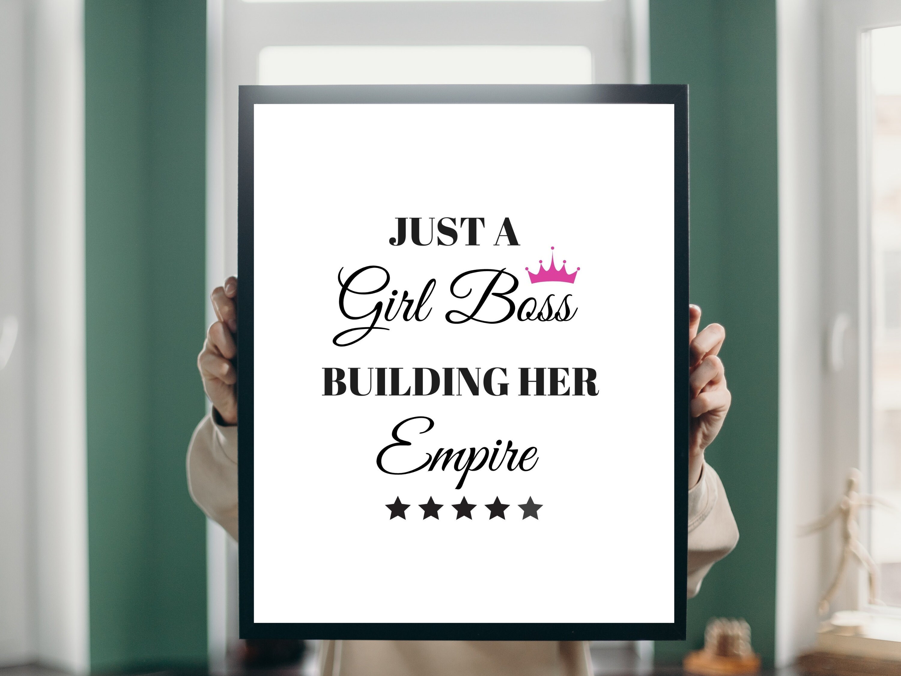 Girl Boss Print, Boss Babe Printable Wall Art, Just a Girl Boss ...
