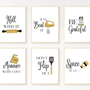 Funny Kitchen Wall Prints, Kitchen Wall Art Set of 9, Kitchen ...