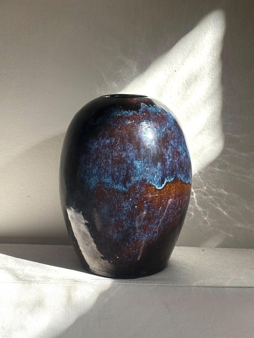 Vintage Japanese Stoneware Vase, Namako Glaze, Mid-century Pottery - Etsy