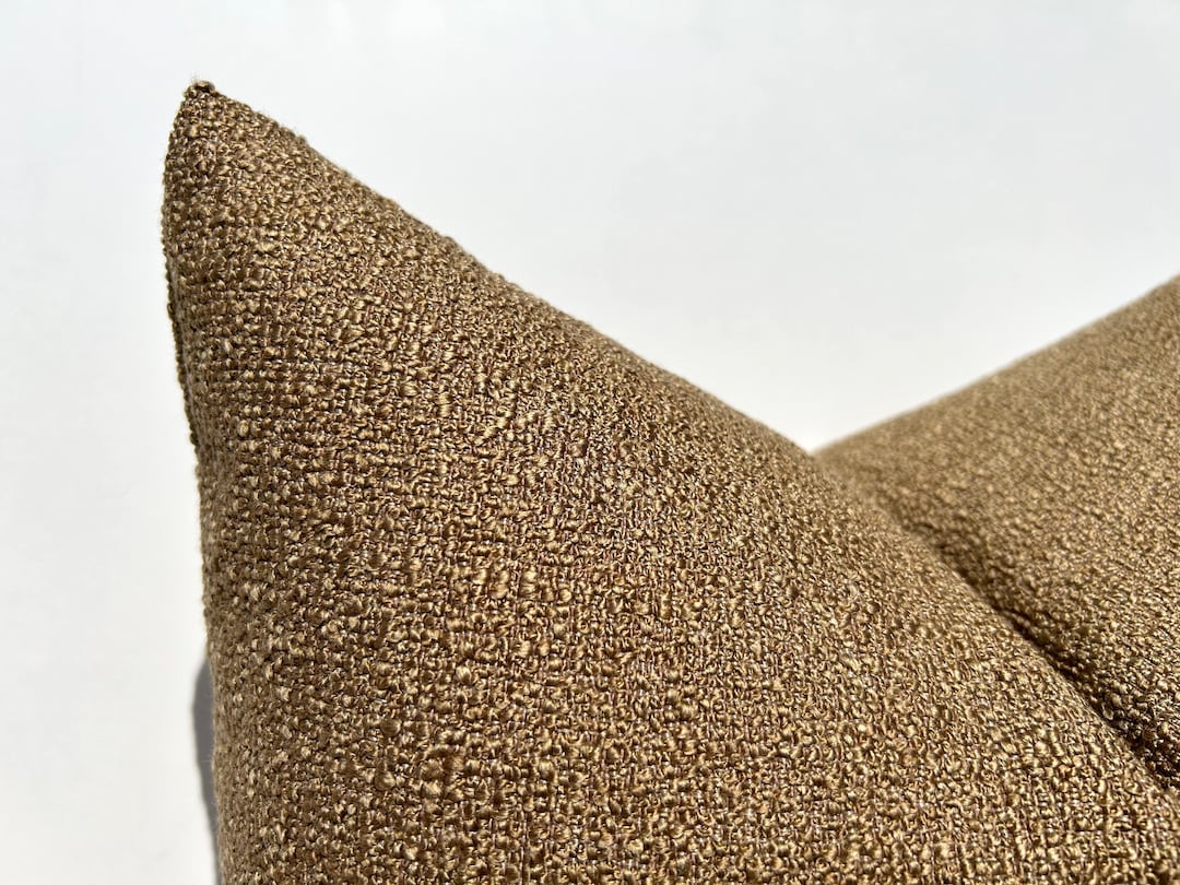 Camel Brown Boucle Cushion Cover, Caramel Euro Sham 26x26, Camel Throw ...