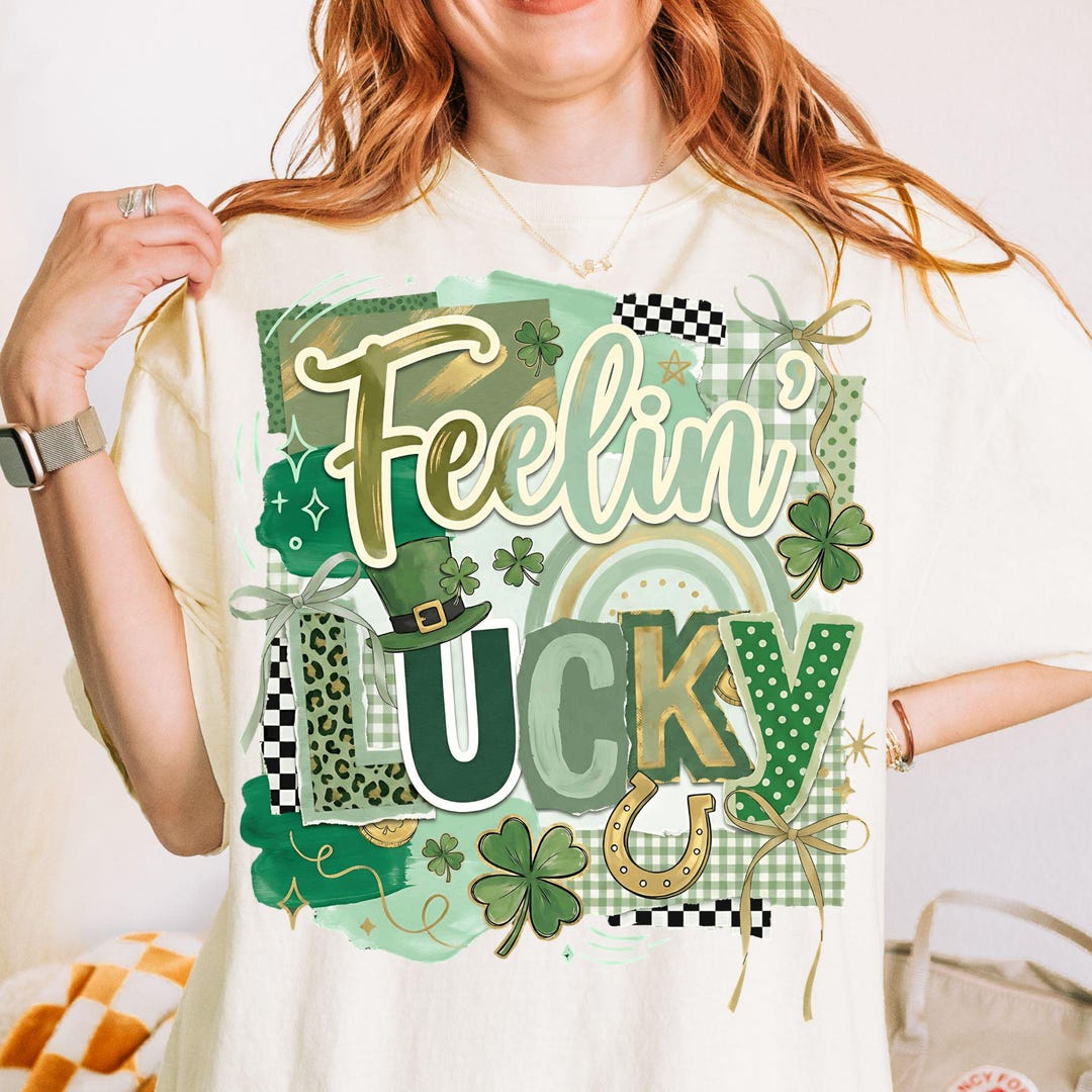 St Patricks Day PNG Feeling Lucky Png St Patricks Shirt PNG Sublimation ...