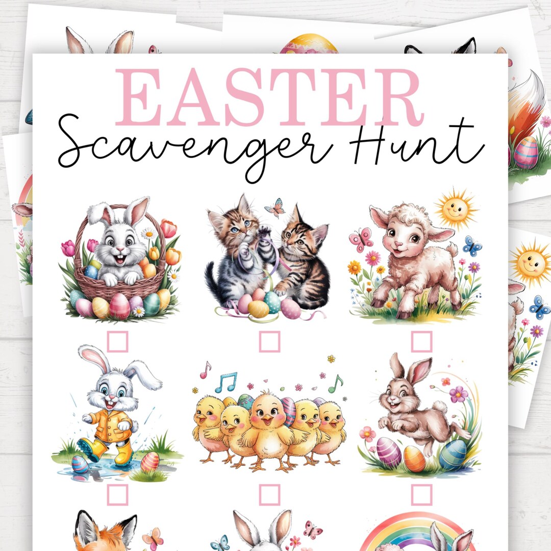 Easter Scavenger Hunt Printable Kids Game, Indoor Game Classroom ...