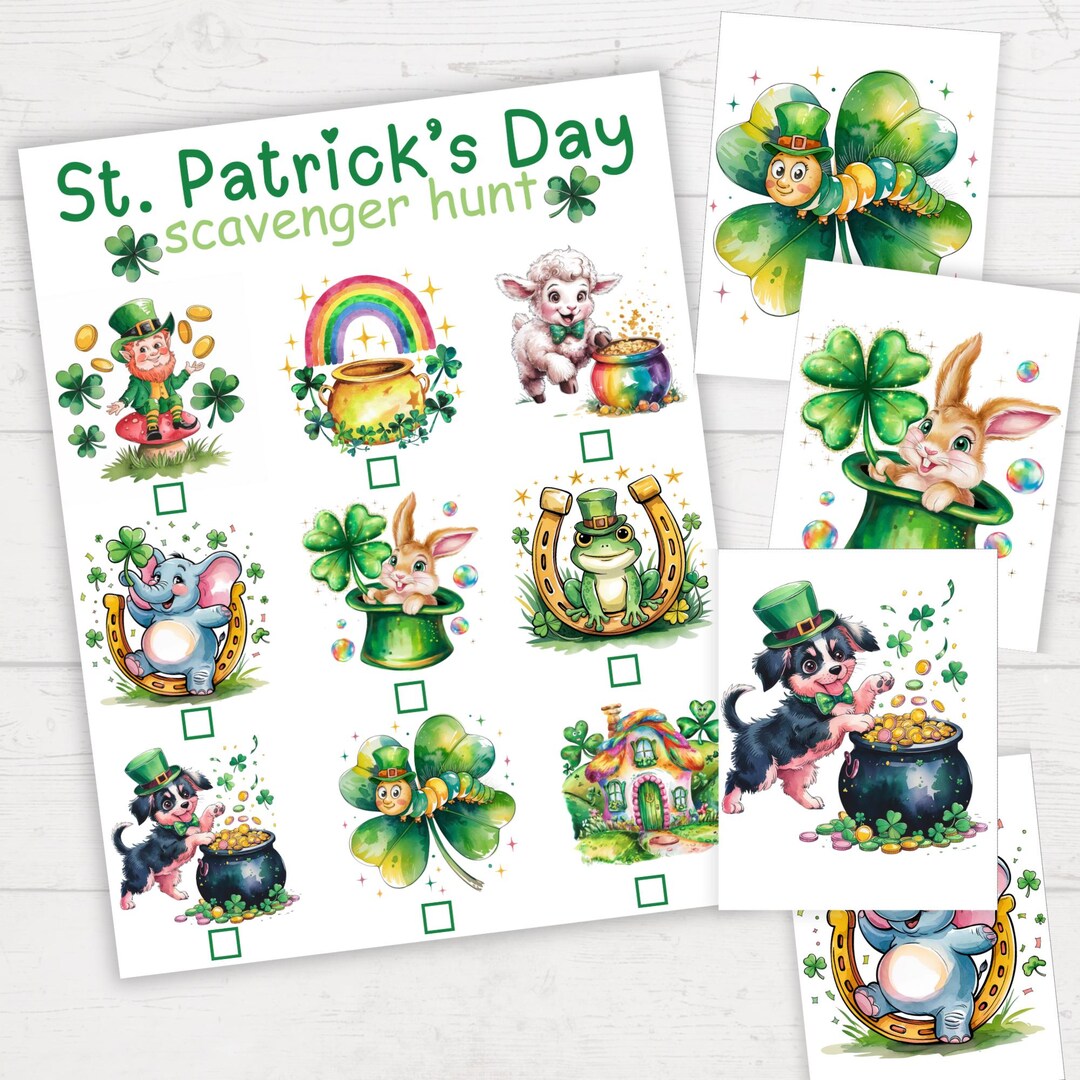 St Patricks Day Scavenger Hunt Printable Kids Game, Indoor Game ...