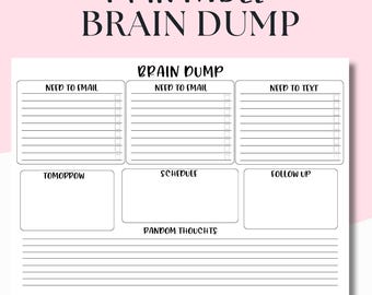 ADHD Brain Dump Printable Sheet Template for Planners or Journals ...