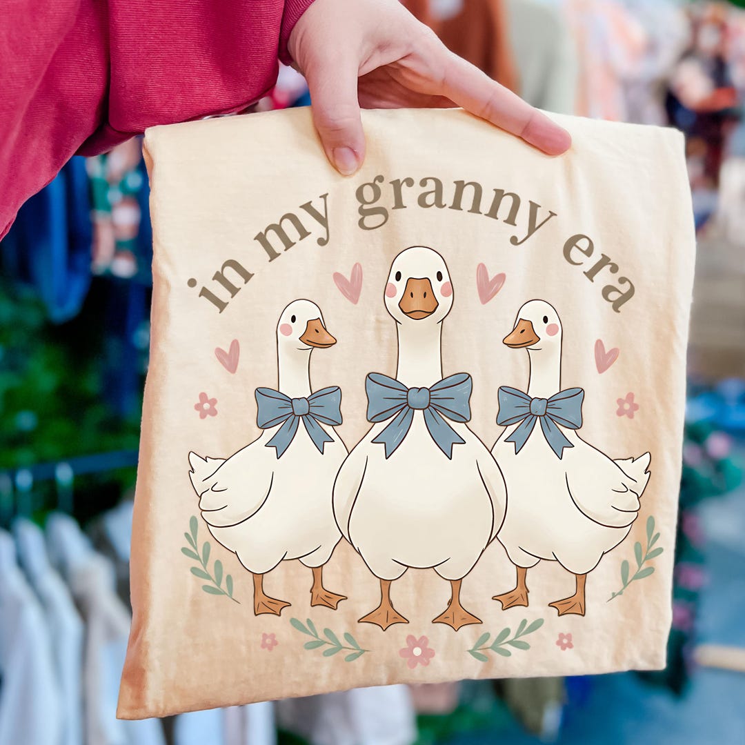 In My Granny Era Goose PNG Vintage 90s Thrifted Goose Art Grandma Core ...