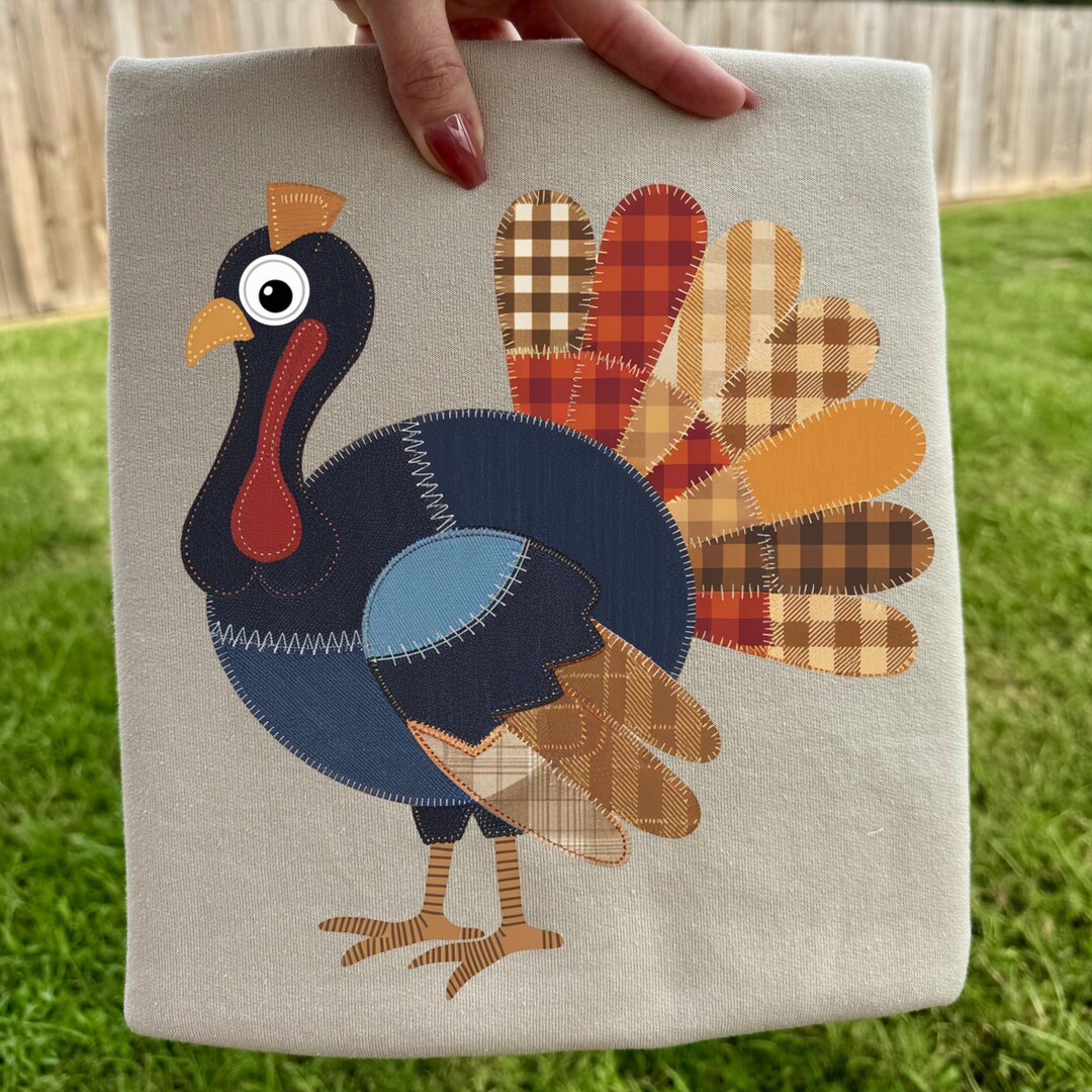 Patchwork Turkey PNG Thanksgiving Quilt Sublimation Cozy Autumn Digital ...