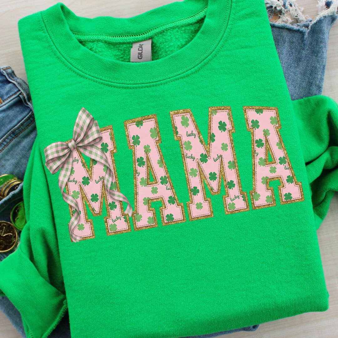 Pink St Patricks Day PNG Lucky MAMA Png St Patricks Shirt PNG ...