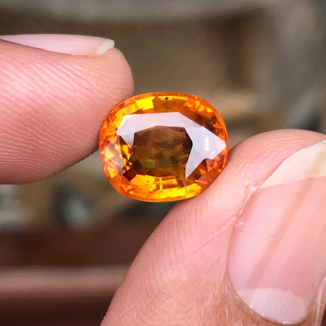 Orange Sapphire 7.53 Ct With GSL Report - Etsy