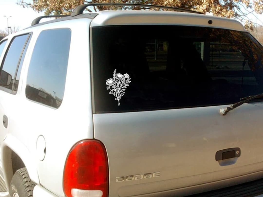 Wildflower Bouquet Car Decal Floral Bouquet Car Stickers - Etsy