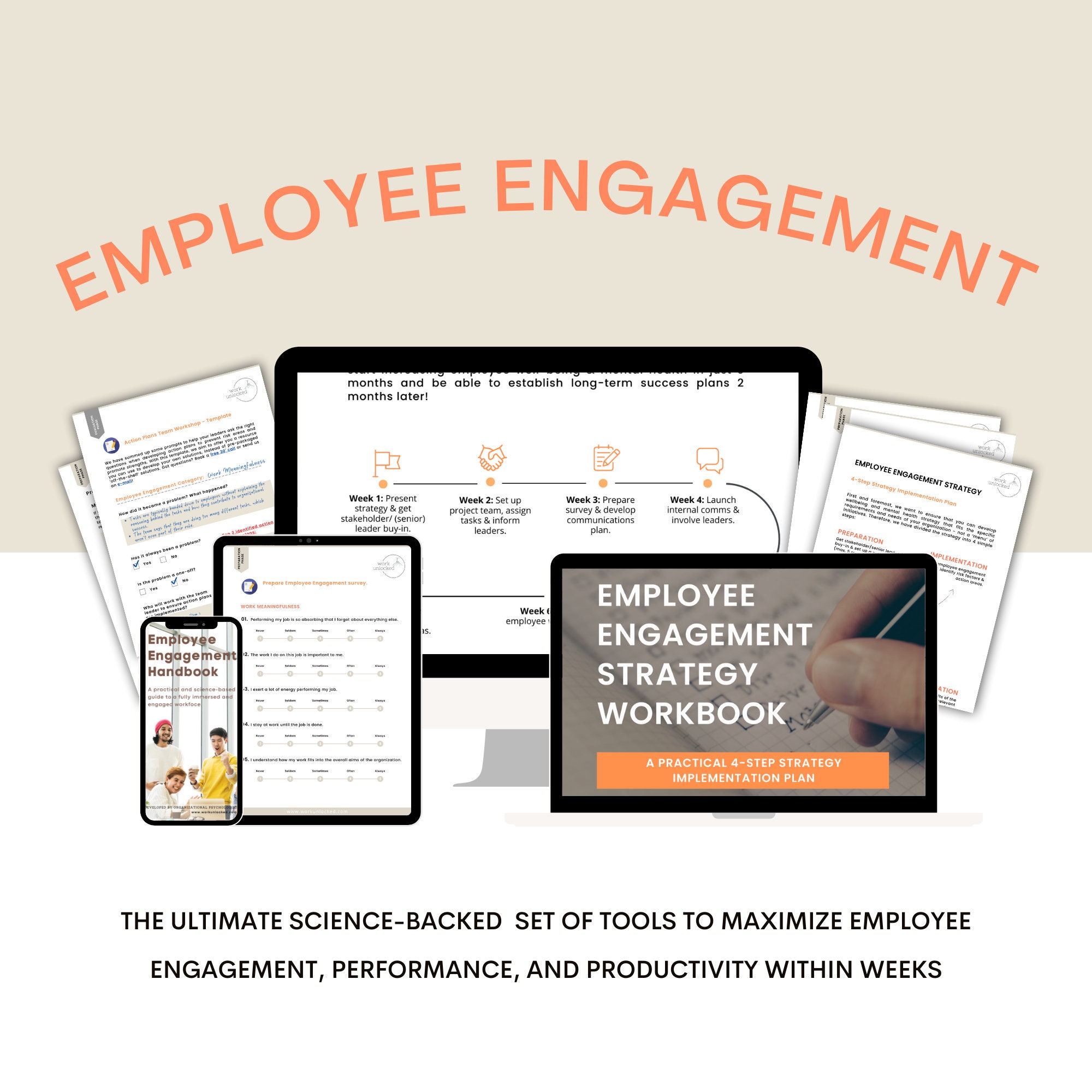 Employee Engagement Bundle Engagement Strategy Workbook & Handbook 15 ...