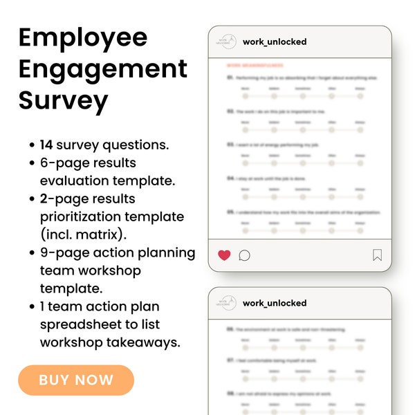 Employee Engagement Questionnaire Template - Etsy