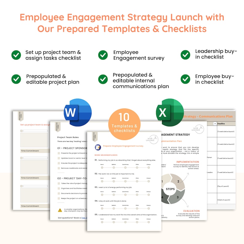 Employee Engagement Strategy Template: HR Toolkit (digital Download) - Etsy