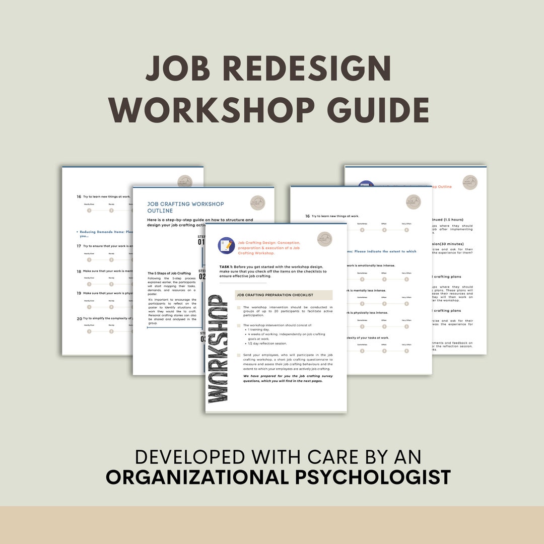 Job Redesign Workshop | Step-by-step Guide & Outline (incl. Survey ...