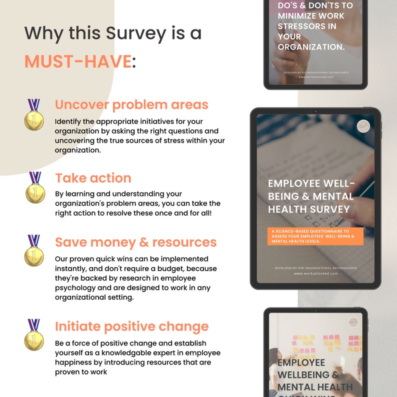 Employee Well-being & Mental Health Survey: 24 Questions (action Plan ...